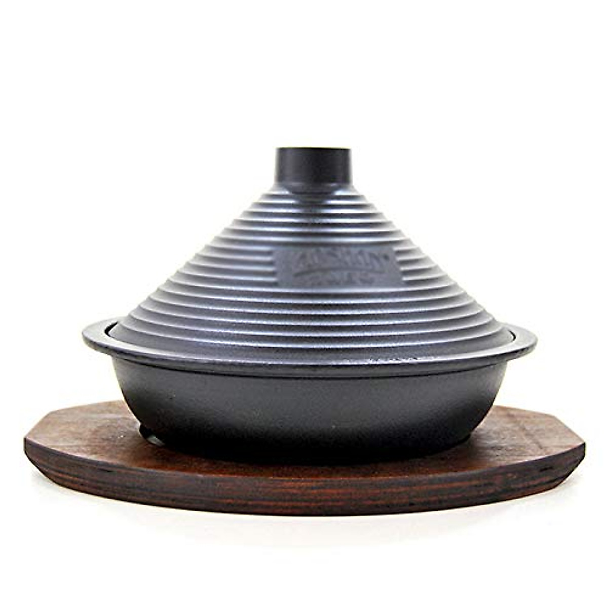 KELUNIS Cast Iron Tagine Pot - Casserole Slow Cooker with Anti-Scalding Board & Cone-Shaped Lid - No Oily Smoke - Environmental Protection Health Cooking