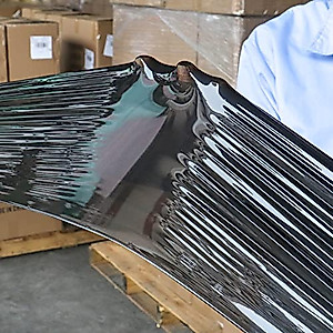 BOMEI PACK Black Stretch Wrap Industrial Strength with Plastic Handle 12" x 1000 Feet 80 Gauge 3-Pack, Black Shrink Wrap, Self-Adhering Black Plastic Wrap for Shipping, Moving