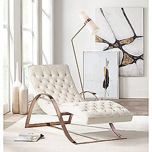 Pacific Coast Lighting Basque Gold Finish Modern Arc Floor Lamp with White Marble Base