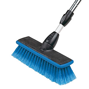 Carrand 93089 Flow-Thru 10" Wash Brush with 68" Aluminum Extension Pole , Black