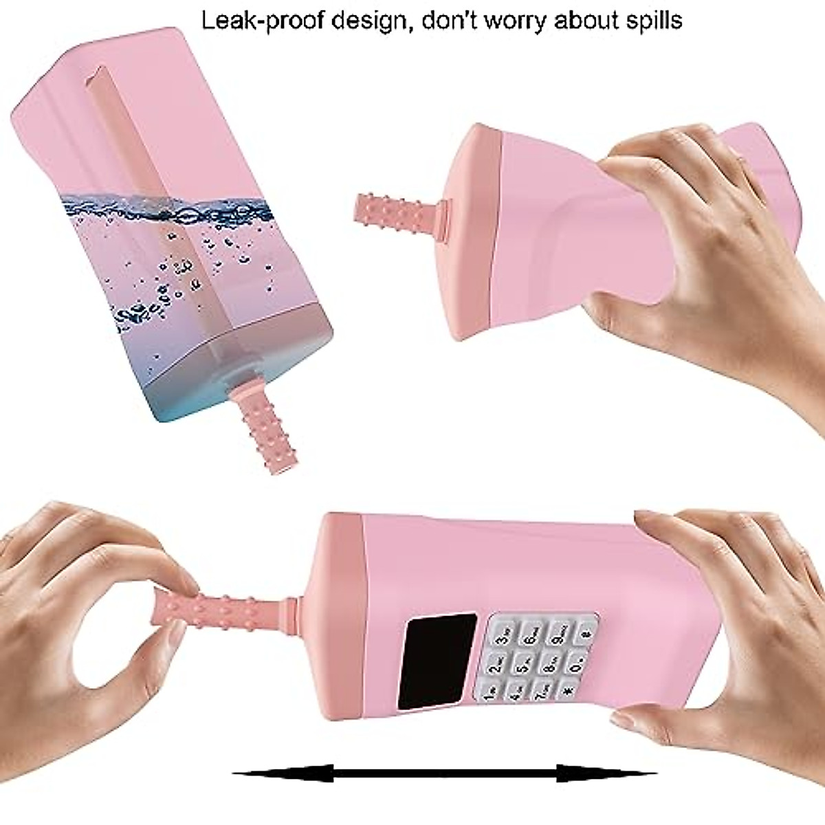 ZFQQ 100% Silicone Baby Training Cup With Teething Straw, Three Optional Colors | Spill Proof Silicone Toddler Cups | Baby Drinking Cup With Straws And Lid 6.8 Oz, For 6+ Months, Bpa-Free (Pink)