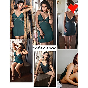 Avidlove Lingerie for Women Nightgowns Lace Babydoll Sleepwear Nightie Womens Lingeries Dark Green
