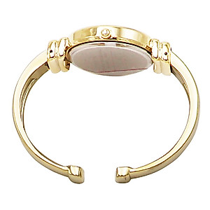 Rosemarie Collections Women's Mother of Pearl Metal Cuff Watch (Gold)