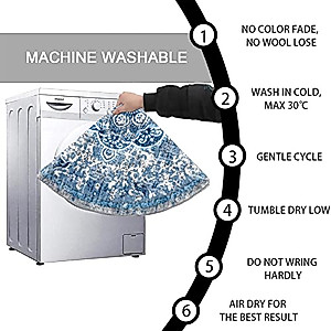 HEBE Boho Round Area Rug 4Ft Non Slip Washable Rug for Living Room Bedroom Vintage Distressed Medallion Round Rug Soft Circle Rug Throw Carpet for Dining Room Bathroom Nursery