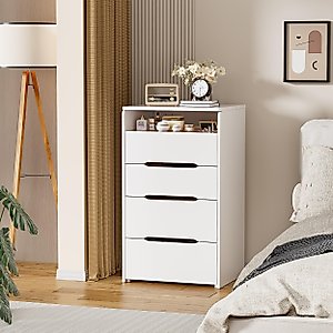 PAKASEPT 3 in 1 Vanity Desk with Plip Top Mirror, Small Make Up Vanity Set with Visible Glass Desktop, Compact with 3 Drawers,Cushioned Tool,Dressing Table for Bedroom