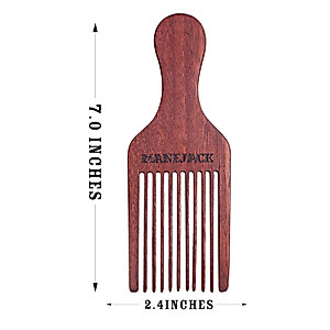 MANEJACK Beard Pick for Men- Wooden Comb Afro Hair Lift Combs
