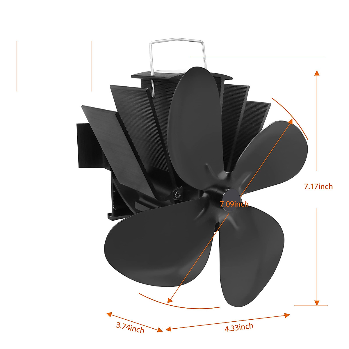 ZHENGXOO Heat Powered Wood Stove Fan, Fireplace Fan Non-electric, Eco-Friendly and Save Energy, for Gas/Pellet/Wood Log Burner Fireplace (600A2)