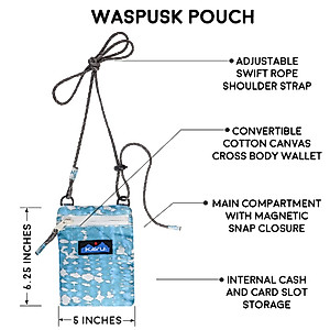 KAVU Waspusk Pouch Passport Crossbody Rope Sling - Ripple Tie Dye