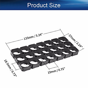 Heyiarbeit 20Pcs 3x7 Cell Spacer 18650 Lithium Battery Plastic Holder Bracket for DIY Battery Pack 18.5mm Hole Dia