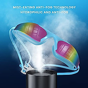 Nabevin Unisex-Adult Swim Goggles Full Protection Vanquisher 2.0 Polarized Anti-fog Anti-ultraviolet