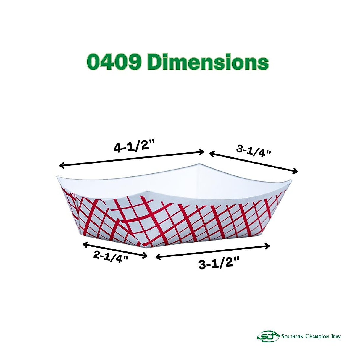 Southern Champion Tray 0409 #50 Southland Paperboard Food Tray, 1/2 lb Capacity, Red Check (Case of 1000)