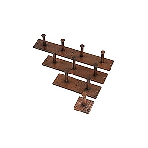 Premier Copper Products RH4 Hand Hammered Copper Quadruple Robe / Towel Hook, Oil Rubbed Bronze