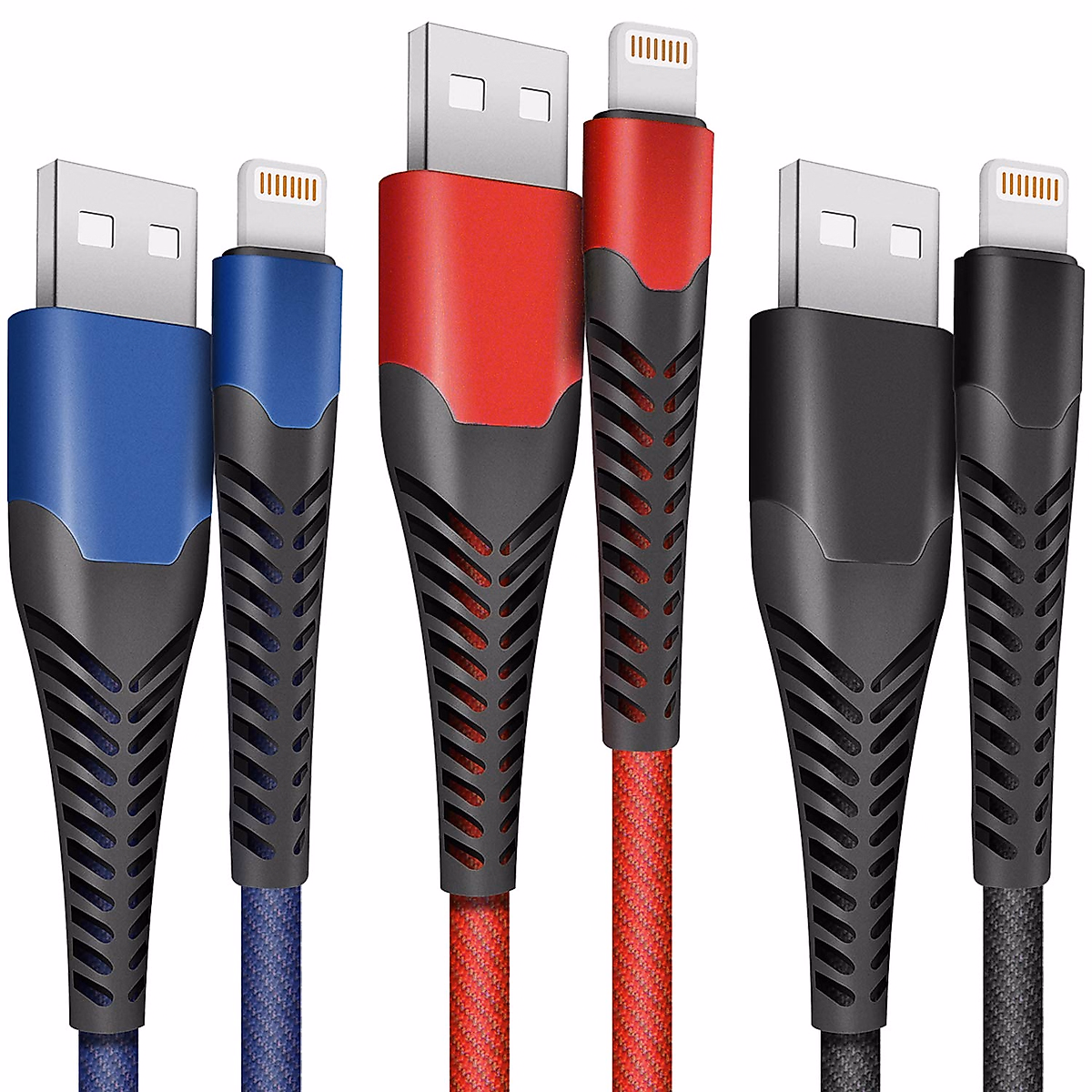 iPhone Charger Cable, Lightning Cable 3PACK 10FT Nylon Braided Fast iPhone Charging Cord Compatible with iPhone 11 Pro Max XS XR X 8 7 6 Plus 5, iPad Pro iPod Airpods and More