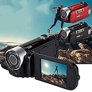 Onlyliua Ultra HD Digital Video Camera, 2.7" TFT-LCD 270 ° Reversible Screen, 16 Times Digital Zoom, Electronic Anti-Shaking, Built-in Mic and Speaker, Gift for Boys and Girls