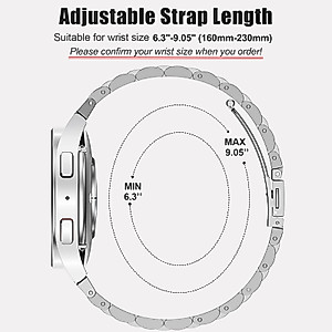 EZMVZKU Galaxy Watch 5 Pro 45mm Bands Metal, No Gap Solid Stainless Steel Strap for Samsung Galaxy Watch 4 40mm 44mm / Watch 4 Classic 42mm 46mm / Watch 5 40mm 44mm for Men Women,Black Gold