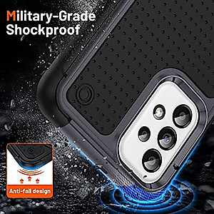 Jeylly for Samsung Galaxy A23/A32 5G/A13 5G 4G, A04/A04S Case with Screen Protector, 3 in 1 Full Body Rugged Hybrid Hard PC Soft Silicone Bumper Heavy Duty Shockproof Non Slip Protective Cover, Gray