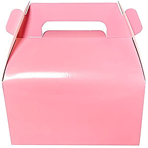 25-Pack Gable Candy Treat Boxes,Small Goodie Gift Boxes for Wedding and Birthday Party Favors Box 6.2 x 3.5 x 3.5 inch (Pink,25)