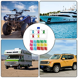 MuHize Shaped Assorted Fuses - Upgraded Tall/Standard Profile Automotive Box Shaped Fuse Kit, Fuse Female Assortment 20A 30A 40A 50A 60A (Each 6) for Ford Chevy, Cars and SUVs