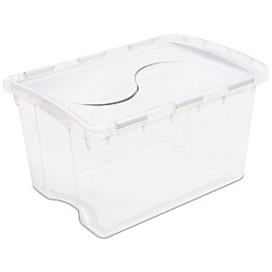 Sterilite 6-Pack Stackable Storage Bin with Lid, Clear Plastic Design, 48 Quart