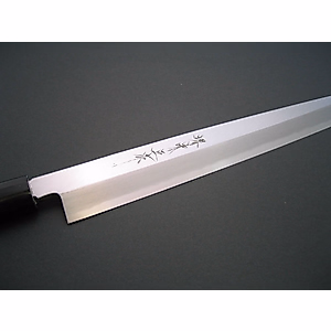Houcho.com Sakai Ajimasa, Genuine Sakai-Manufactured, 10.6" (270mm) Kasumi Blue Steel Yanagiba Sushi Knife