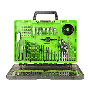 Greenworks 60 Piece Black Oxide Drilling and Driving Bit Set with Modular Case for Wood, Metal, Plastic, and Masonry,3X Longer Life,135° Split Point,Precision-Milled