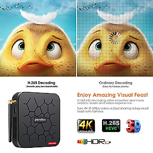 Android TV Box, Pendoo X6 PRO Android TV Box 4GB RAM 32GB ROM, 2.4GHz/5GHz Dual-Band WiFi BT Quad-Core 64Bits 3D/4K Full HD/H.265/USB3.0 Android Box