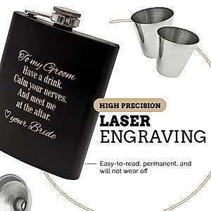 Groom Gifts from Bride on Wedding Day, Gifts for Groom to be, Fiance Gifts for Him, Bride and Groom Flask, Groom Gift, Groom Engagement, Wedding Gift for Husband, Future Husband Gifts, Hip Flask (GB)