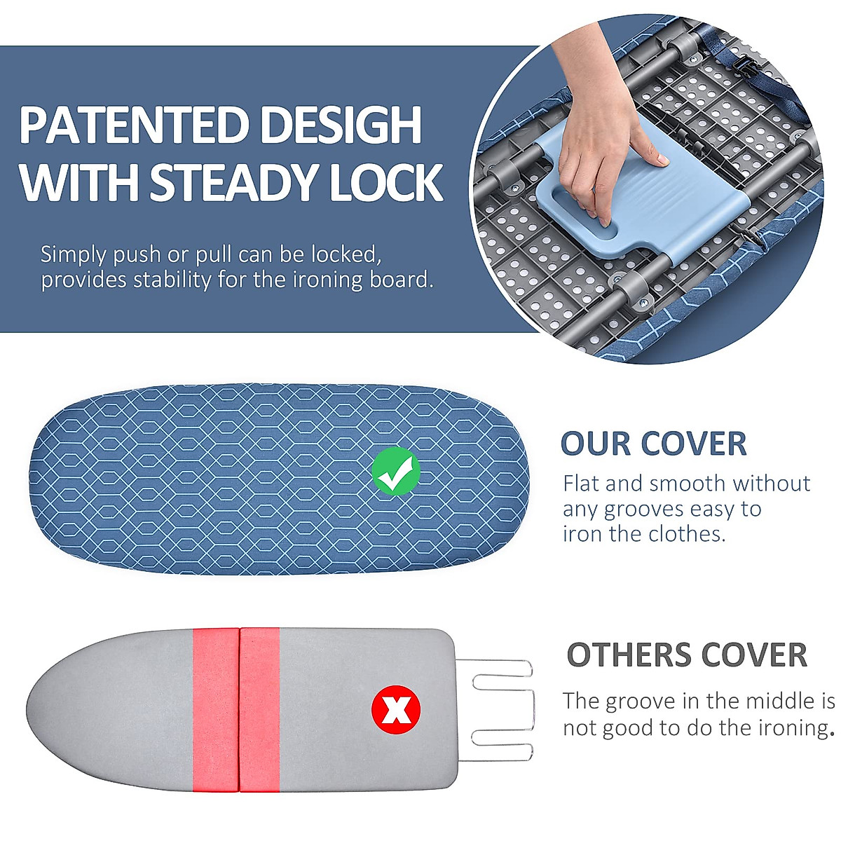 APEXCHASER Foldable Ironing Board, Tabletop Small Ironing Board with Heat Resistant Ironing Covers, Portable Folding Mini Ironing Board with Non-Slip Feet for Home, Laundry Rooms, Dorms, Travel Use