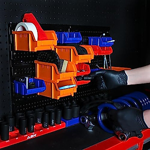 ABN Nail and Screw Organizer Wall Mounted Storage Bins - 30pc Small Parts Organizer for Shop and Garage Storage