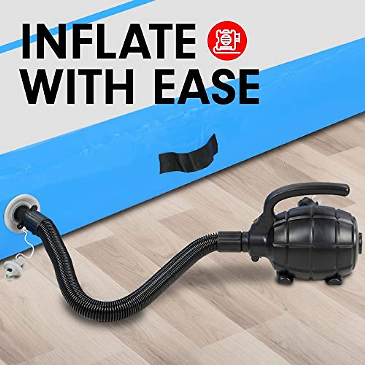 ChampionPlus Electric Air Tumble Track Pump InflatablesTumbling Mat Gymnastics/Flooring/Tumbling/Yoga/Taekwondo/Exercise Gym Fitness Tumbling Mat 110-120V