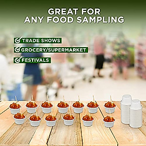 Fit Meal Prep [100 Pack] 2 Oz 100% Compostable Disposable Condiment Cups, Biodegradable Bagasse Fiber Souffle Portion Cups, Eco-Friendly Sample Cups for Tasting, Dip Sauce, Snack, Microwave Safe