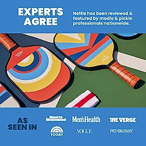 Nettie Pickleball Co - Pickleball Paddle Set of 2 | Double Pack | Lightweight Carbon Fiber Honeycomb Core | Includes 2 Pickleball Balls & 2 Sweatbands | Premium Material (Ashbury and Bainbridge)