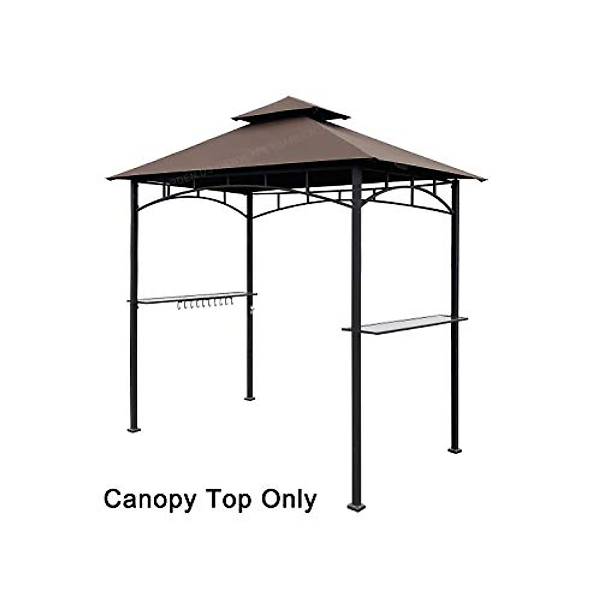 APEX GARDEN Replacement Canopy Top CAN ONLY FIT for Model #L-GZ238PST-11 8' X 5’ Bamboo Look BBQ Grill Gazebo (Canopy Top Only) (Brown)