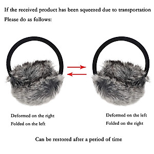 ZLYC Womens Girls Winter Fashion Adjustable Faux Fur EarMuffs Ear Warmers, Grey