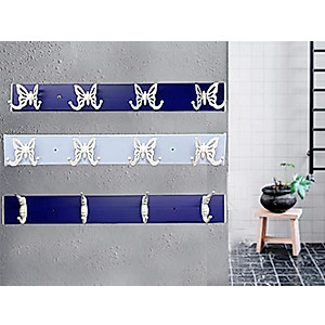 Non-Punching Durable Towel Rack Aluminum Alloy Bathroom Toilet Door Rear Wall Shelf Hook Wall Hanger Butterfly B1