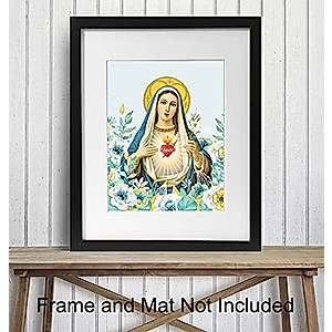 Virgin Mary Picture - Catholic Wall Decor - Mary Mother of God - Holy Mother - Christian Gifts - Religious Wall Art - Mary Mother of Jesus - Our Lady of Guadalupe - Blessed Mother - God Wall Decor