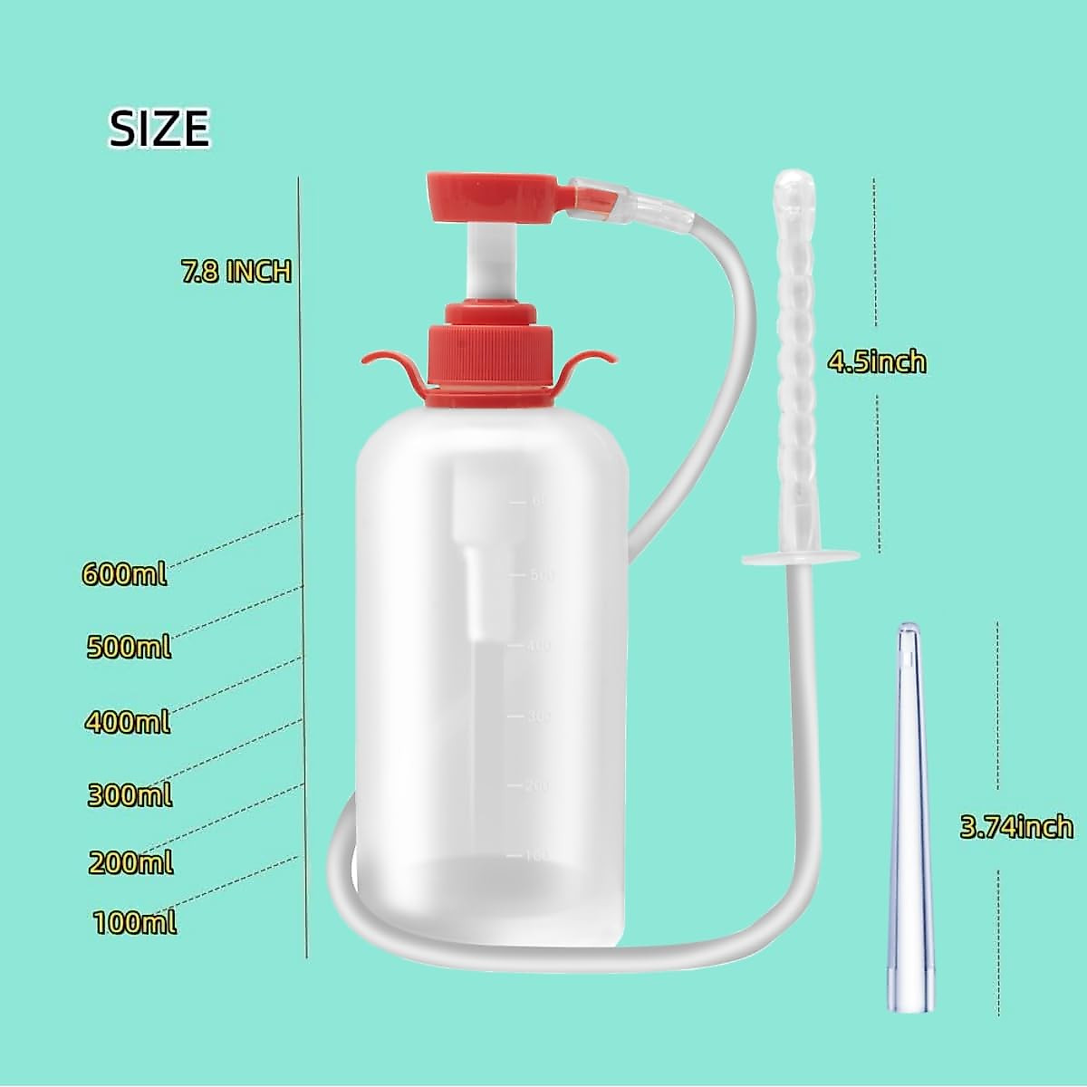 Vaginal Douche Enema Cleaner 600ml Reusable Manual Pressure Anal Vaginal Cleaning System Portable Kit