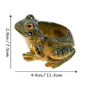 Hemoton Frog Planter, Ceramic Frog Shaped Plant Pot/Bonsai Pot/Flower Pot/Succulent Planter Multipurpose Pot for Indoor Home Desk Decoration