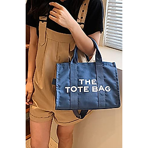 Tote Bag for Women, Travel Canvas Tote Bags for Women, Fashion Crossbody Bags Handbag Bag Casual Large Capacity for Office, Travel, School - BlueBlack