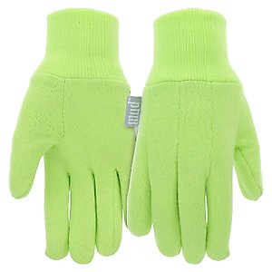 MUD Basic Jersey Cotton Youth Helper Gloves, Extreme Comfort, Elastic Knit Wrist, Hand Protection, Ages 9-12 Yrs., Green (MD60001K-K) (MD60001K-Y)