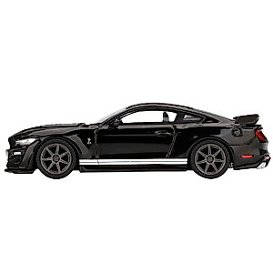 Shelby GT500 Shadow Black with White Stripes Limited Edition to 3600 Pieces Worldwide 1/64 Diecast Model Car by True Scale Miniatures MGT00334