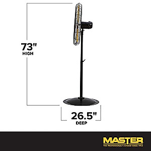 Master 24 Inch Oscillating Industrial High Velocity Pedestal Fan - Direct Drive, All-Metal Construction with OSHA-Compliant Safety Guards, 3 Speed Settings (MAC-24POSC)
