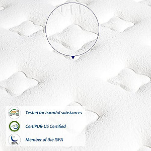 PAMYO 12 Inch Memory Foam and Innerspring Hybrid Mattress-Queen Mattress-Medium Firm Mattress-Bed in a Box