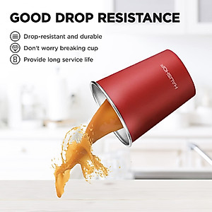 HAUSHOF Pint Cup, 14 oz Stainless Steel Cups, Stackable Metal Drinking Cups, Stacking Beer Pint Cups for Home, Party, Camping, Outdoor, Unbreakable, 6 Pack