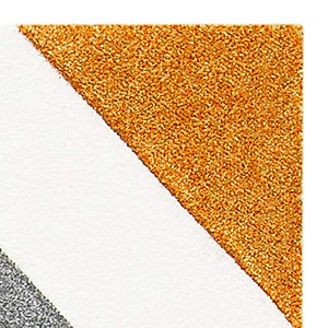 SAFAVIEH Hollywood Collection Accent Rug - 4' x 6', Ivory & Peacock Blue, Mid-Century Modern Design, Non-Shedding & Easy Care, Ideal for High Traffic Areas in Entryway, Living Room, Bedroom (HLW709B)