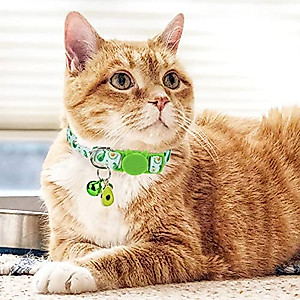 CooShou 4Pcs Breakaway Cat Collars with Bells Kitten Collar Breakaway Friut Plaid Collar with Pineapple, Cherry, Lemon, Avocado Adjustable Collars for Female Girl Cats Male Boy Cats