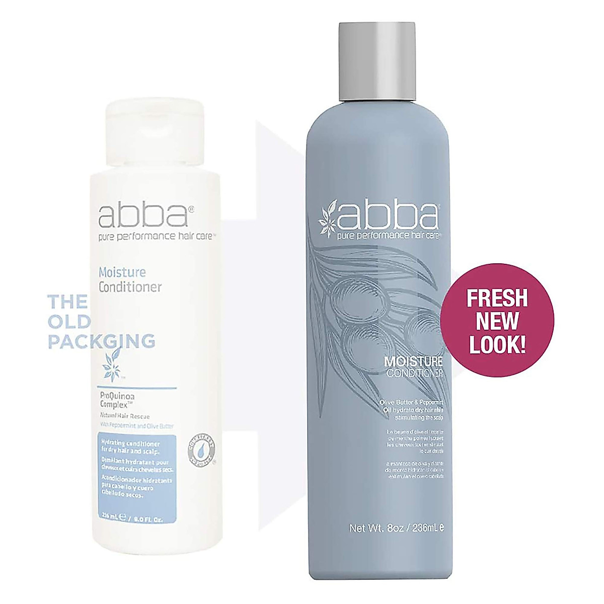 ABBA Moisture Shampoo, Olive & Peppermint Oil, 32 Fl Oz (Pack of 1)