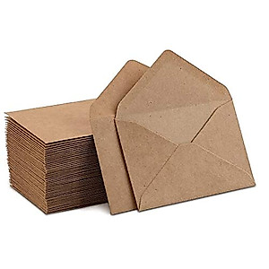 Kraft Mini Envelopes Brown Kraft Envelopes for Gift Cards and Business Cards (4"x2.75" 100 Pack)