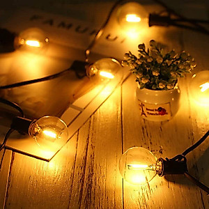 Binval Outdoor Led String Lights 97ft Patio Lights with 48 G40 Shatterproof Bulb(1 Spare) Hanging Globe Lights Waterproof Hanging Lights String for Outside Backyard Porch Bistro Party Garden Gathering