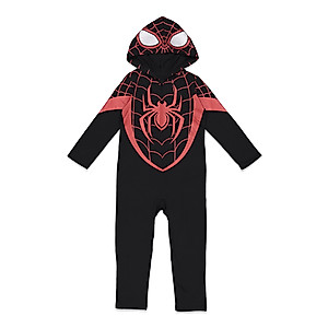 Marvel Spider-Verse Miles Morales Little Boys Zip Up Cosplay Coverall 7-8